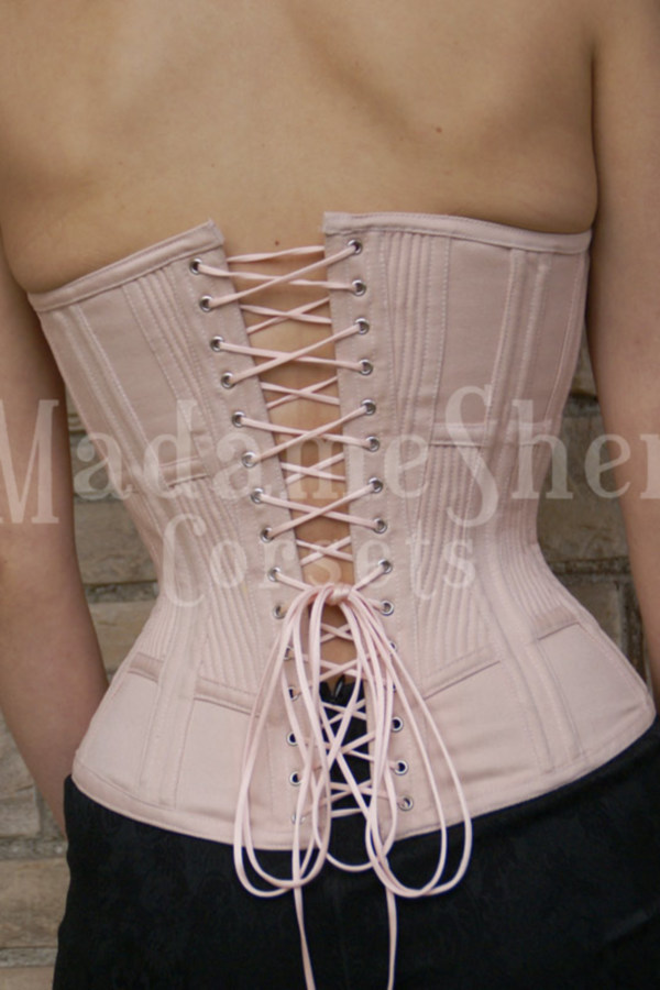 Corset Vitoriano 1893: Neutro Rosado - Madame Sher Corsets